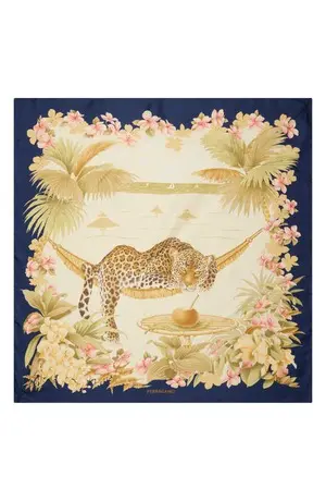 FERRAGAMO Relax Silk Scarf - Blue