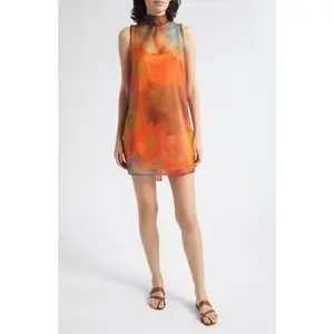 Staud Albee Printed Mini Dress - Superbloom