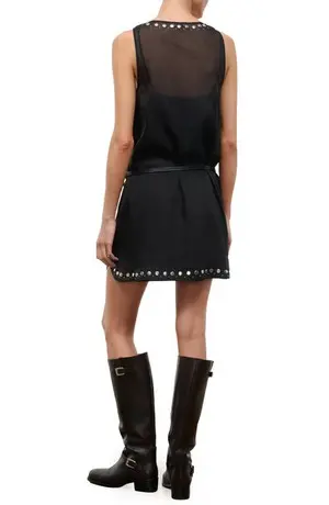 Staud Cara Organza Studded Mini Dress