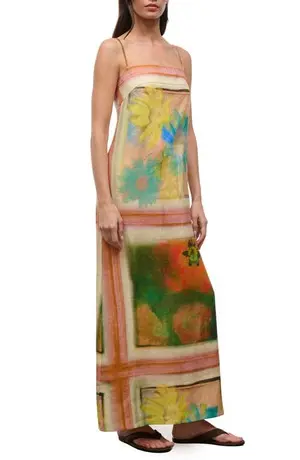 Staud Laura Sleeveless Linen Maxi Dress