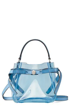 Tory Burch Romy Mini Clear Bucket Bag - Pool Blue