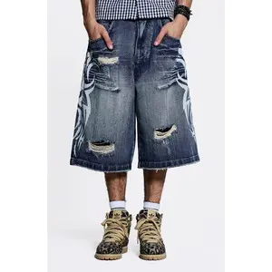 JADED LONDON Blade Colossus Crop Wide Leg Denim Shorts