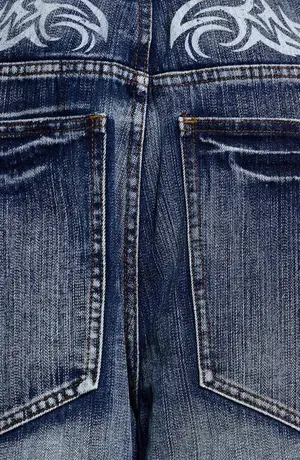 JADED LONDON Blade Colossus Crop Wide Leg Denim Shorts