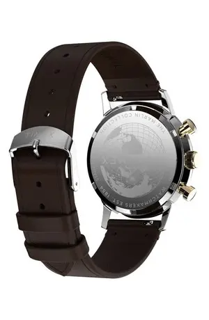 Timex® Marlin Chronograph Leather Strap Watch