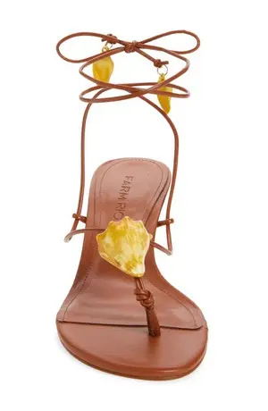 Farm Rio Shell Macrame Kitten Heel Sandal