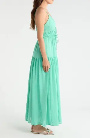 Elan Sleeveless Tiered Maxi Dress
