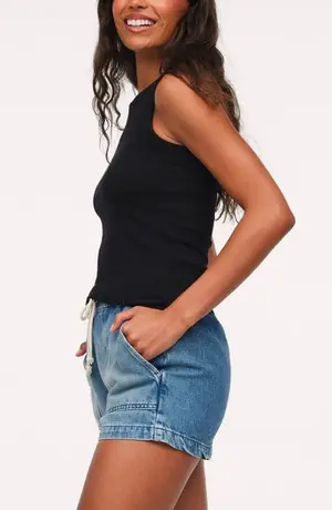 NUUDS Slinky Rib Knit Stretch Modal Jersey Tank - Black