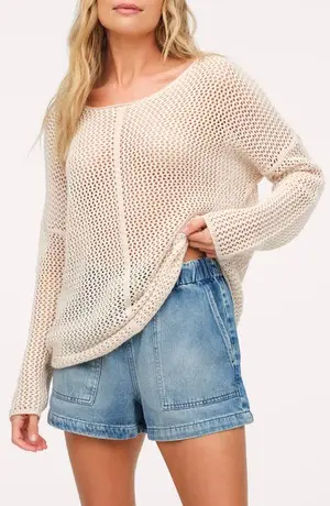 NUUDS Summer Breeze Open Stitch Sweater - Bone