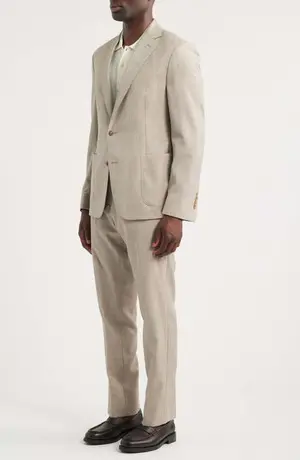 Vince Icon Relaxed Fit Slub Wool & Linen Blend Suit