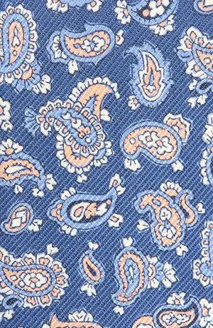 David Donahue Paisley Print Silk Twill Tie