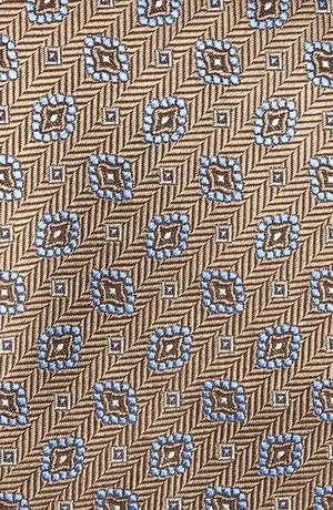 David Donahue Geometric Jacquard Silk Herringbone Neck Tie