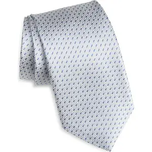 David Donahue Silk Jacquard Neck Tie - Gray