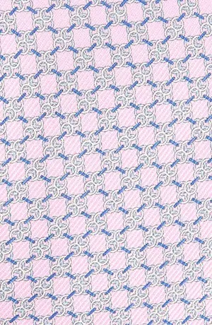 David Donahue Link Pattern Silk Twill Neck Tie