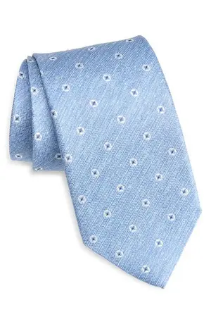 David Donahue Neat Silk Tie - Sky