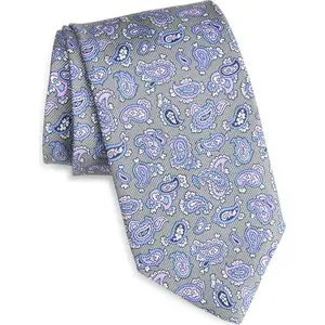 David Donahue Paisley Silk Neck Ties - Gray