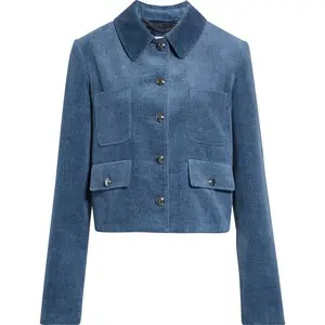 Altuzarra Astley Crop Denim Jacket - Ash Blue