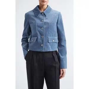 Altuzarra Astley Cropped Denim Jacket - Ash Blue