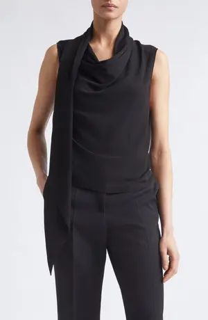 Altuzarra Sleeveless Cowl Neck Knit Top - Black