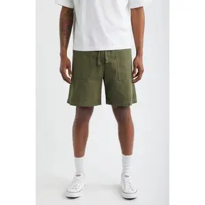 SERVICE WORKS Classic Cotton Poplin Drawstring Chef Shorts - Olive