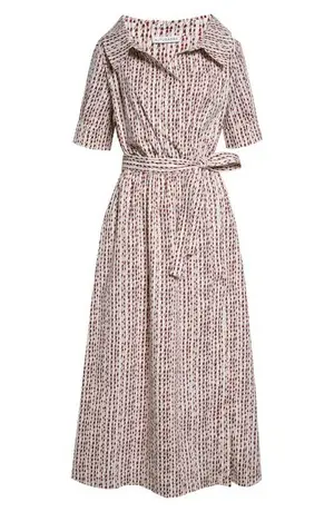 Altuzarra Lydia Stretch Cotton Poplin Midi Shirtdress - Strawberry Bluebell