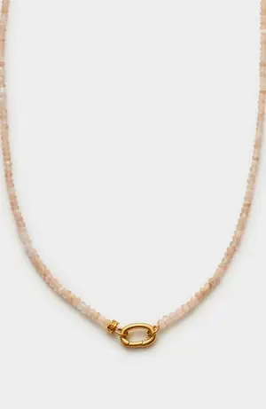 KATIE LOXTON Sunstone Semi-precious Stone Necklace With Clasp - Gold