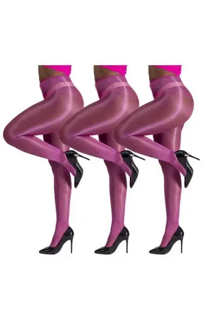 LECHERY® 5-pack Glossy Semi-opaque Tights - Pink
