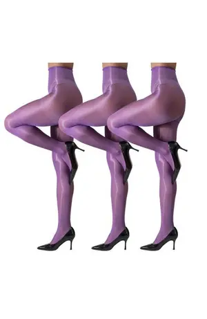 LECHERY® 5-pack Glossy Semi-opaque Tights - Purple