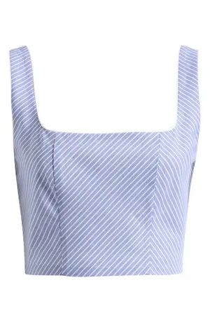 WAYF X Hannah Lovey Porter Georgia Directional Stripe Cotton Blend Crop Top