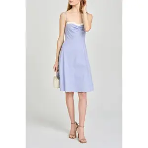 WAYF Remi Pinstripe Sweetheart Neck Dress - Blue