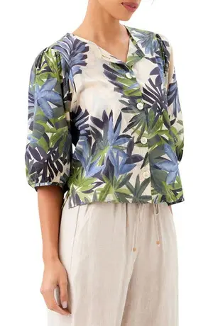 Karen Kane Puff Sleeve Button-up Shirt