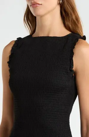 WAYF Esme Smocked Poplin Minidress