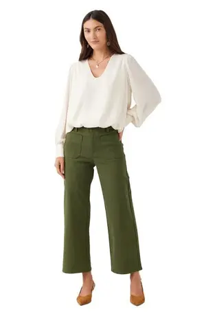 Karen Kane Patch Pocket Crop Wide Leg Pants