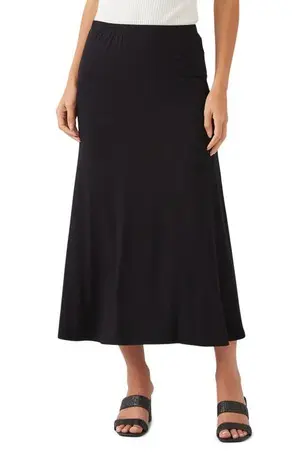 Karen Kane Side Slit Midi Skirt - Black