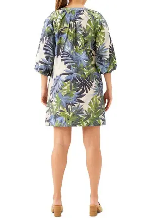 Karen Kane Puff Sleeve Peasant Mini Dress