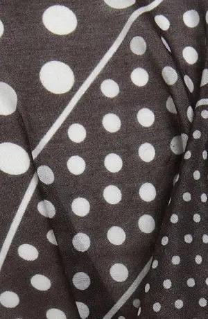 DAMSON MADDER Ruffle Trim Polka Dot Hair Scarf