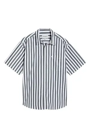 Carhartt Work In Progress Royce Stripe Short Sleeve Button-up Shirt - Royce Stripe/graphite/white