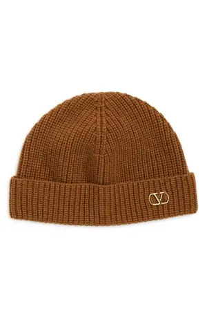 Valentino Garavani Valentino Cashmere Beanie Camel