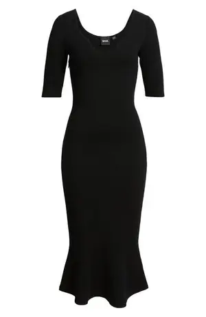 BOSS Fosa Tulip Hem Midi Dress