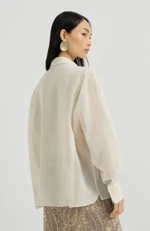 Brunello Cucinelli Linen And Cotton Organza Shirt