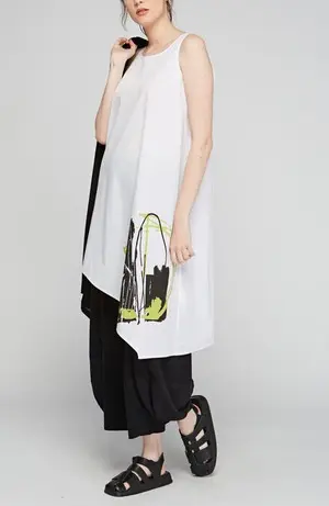 LUUKAA Allegro Printed Asymmetrical Tunic