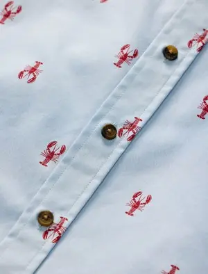 HARBOR BAY BY DXL Big & Tall Easy-care Lobster Print Sport Shirt