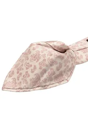 ELIZABETTA Colombo Extra Long Silk Jacquard Paisley Neck Tie - Pink