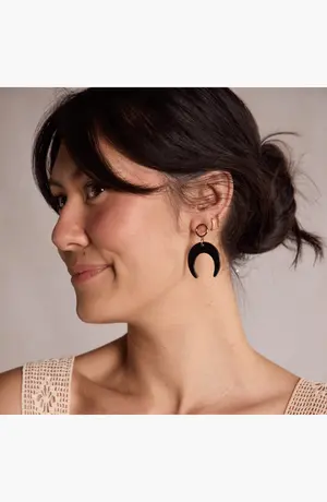 NICKEL & SUEDE Cece Statement Earrings - Black