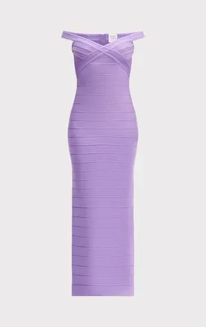 Herve Leger Bonnie Off-the-shoulder Bandage Gown