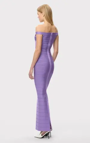 Herve Leger Bonnie Off-the-shoulder Bandage Gown
