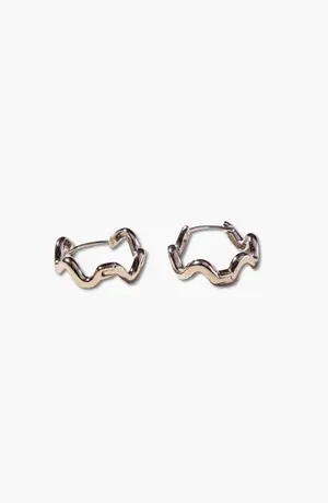 NICKEL & SUEDE Squiggle Hoop Earrings In Or - Silver
