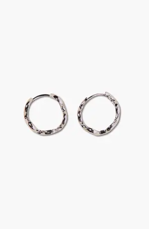 NICKEL & SUEDE Squiggle Hoop Earrings In Or - Silver