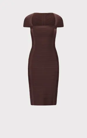 Herve Leger Premiere Bandage Dress - Walnut