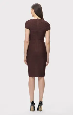 Herve Leger Premiere Bandage Dress - Walnut