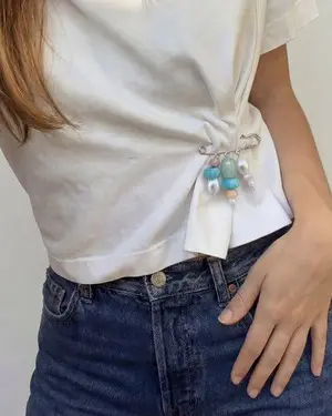 BY LILLA Moonkiss Brooch With Pearls And -tone Accents